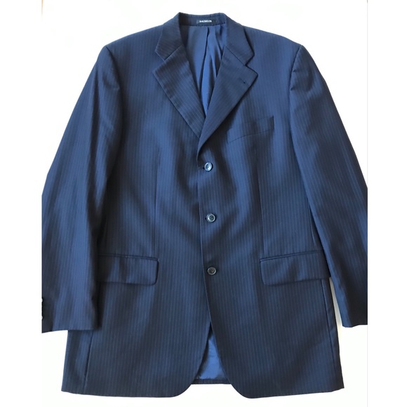 Baumler | Suits & Blazers | Baumler Mens Blue Striped Virgin Wool Suit ...